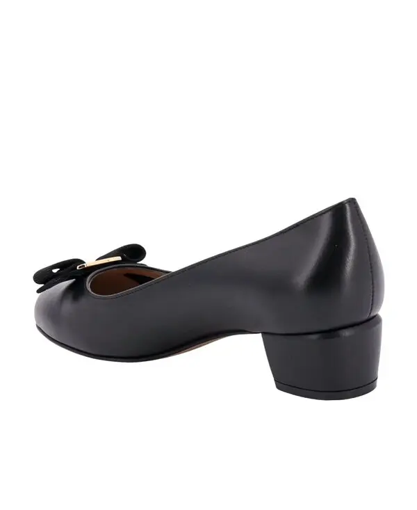 FERRAGAMO Bow Detail Round Toe Pumps