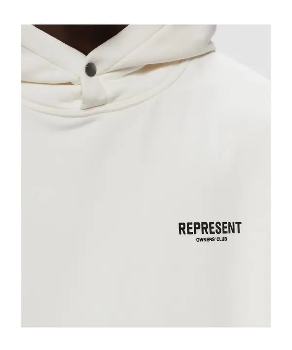 REPRESENT Owners' Club Oversized Hoodie With Printed Logos - White