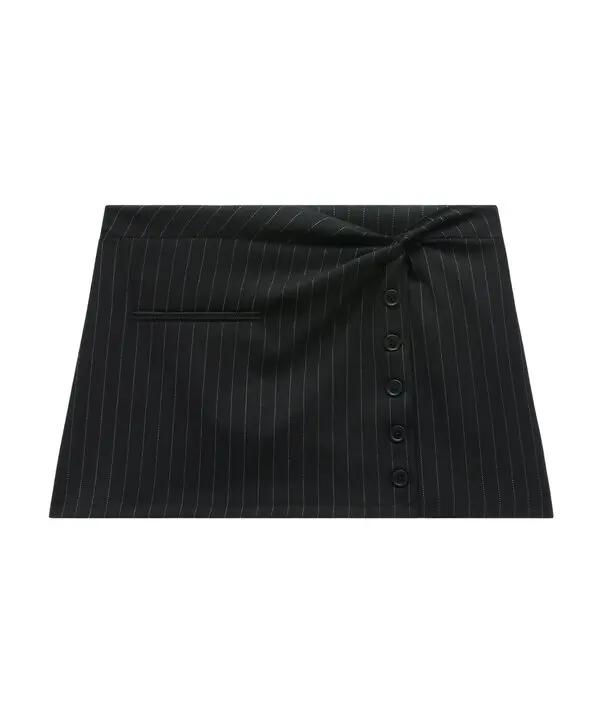 COURREGES Twist-detail Pinstripe Mini Skirt
