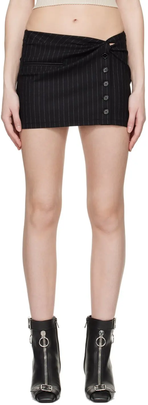 COURREGES Twist-detail Pinstripe Mini Skirt