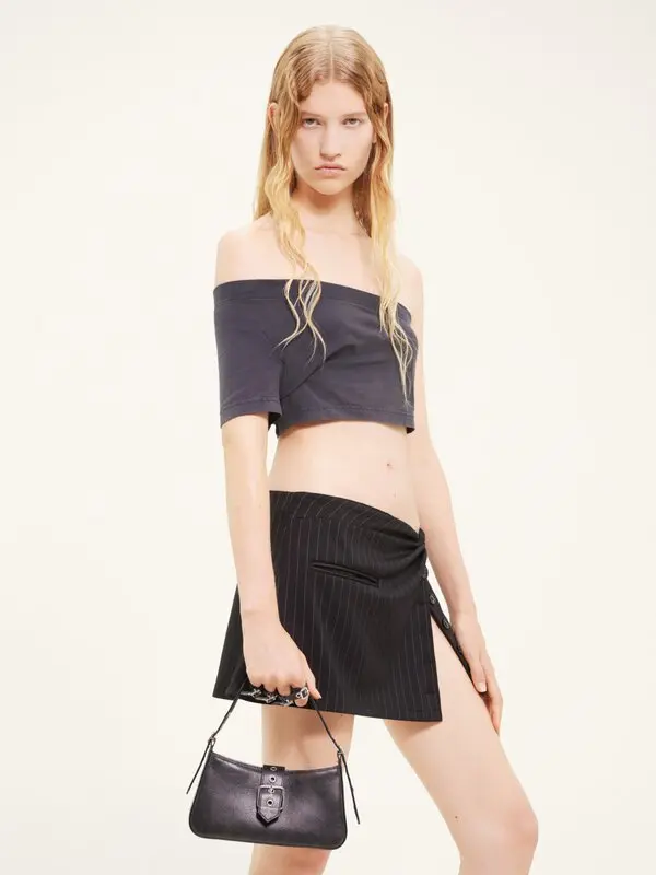 COURREGES Twist-detail Pinstripe Mini Skirt