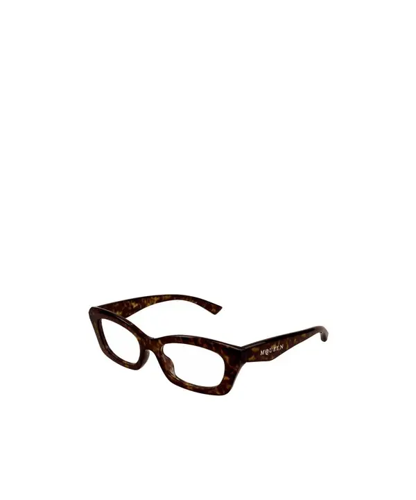 Alexander McQueen Rectangular Frame Glasses - Havana