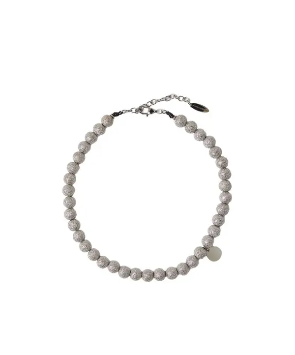 Brunello Cucinelli Textured Beaded Necklace - Gray