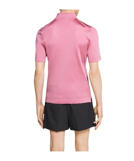 Gucci Fine Knit Polo Top - Pink