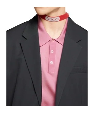 Gucci Fine Knit Polo Top - Pink