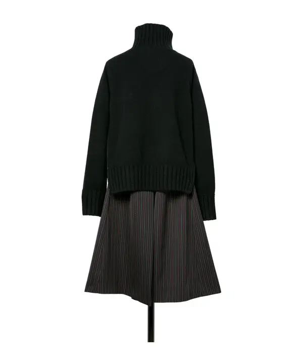Sacai Long Sleeve Dress With Front Zip Closure