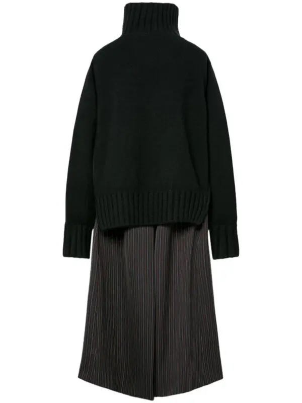 Sacai Long Sleeve Dress With Front Zip Closure