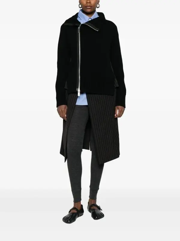 Sacai Long Sleeve Dress With Front Zip Closure