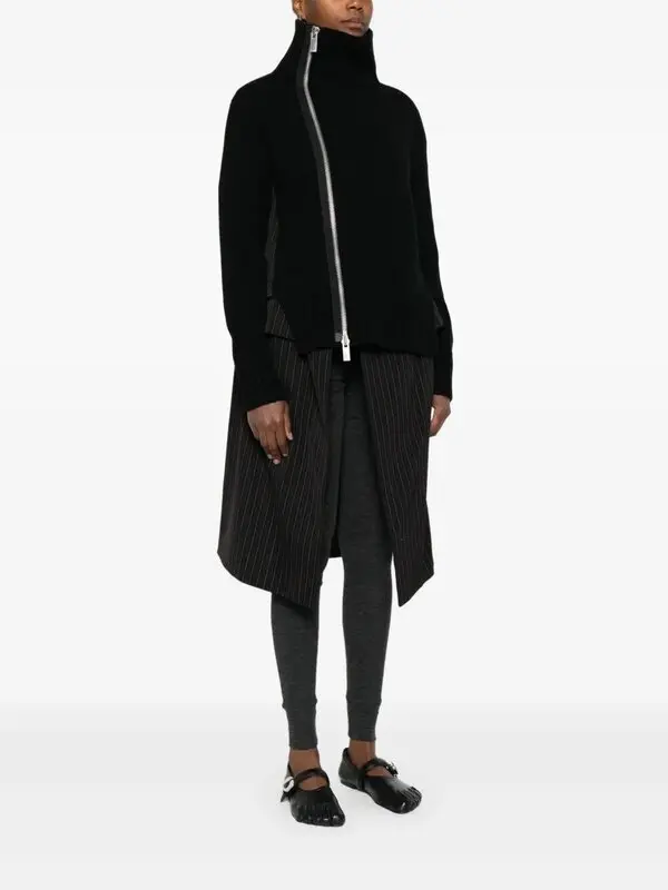 Sacai Long Sleeve Dress With Front Zip Closure