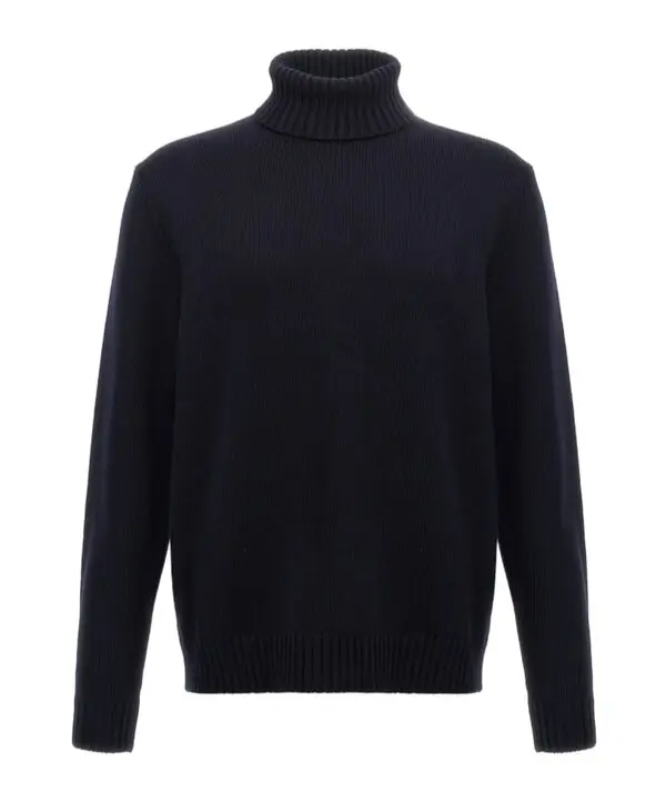 ZANONE Wool Turtleneck Knitwear - Black