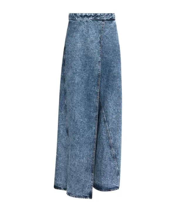 Alaïa Wide Leg Wrap Jeans - Blue