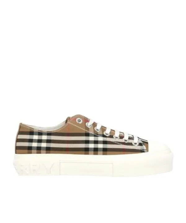 Burberry Checked Lace-up Sneakers - Multicolor
