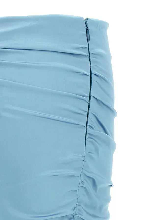 Alessandra Rich Ruched Asymmetric Mini Skirt