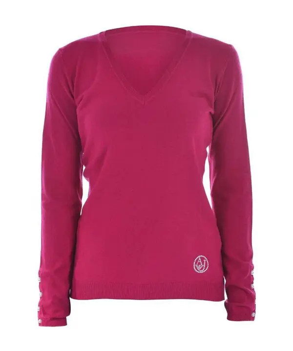 Emporio Armani V-neck Sweater With Logo Detail - Red