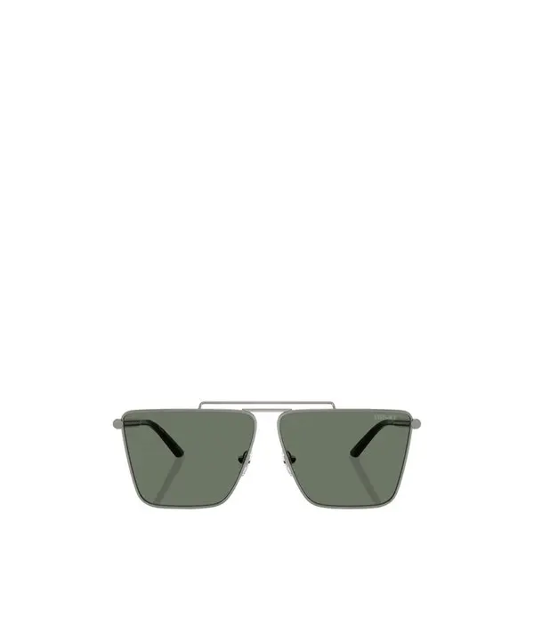Versace Tubular Greca Rectangle Frame Sunglasses