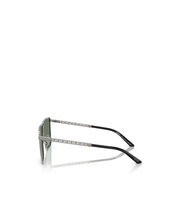 Versace Tubular Greca Rectangle Frame Sunglasses