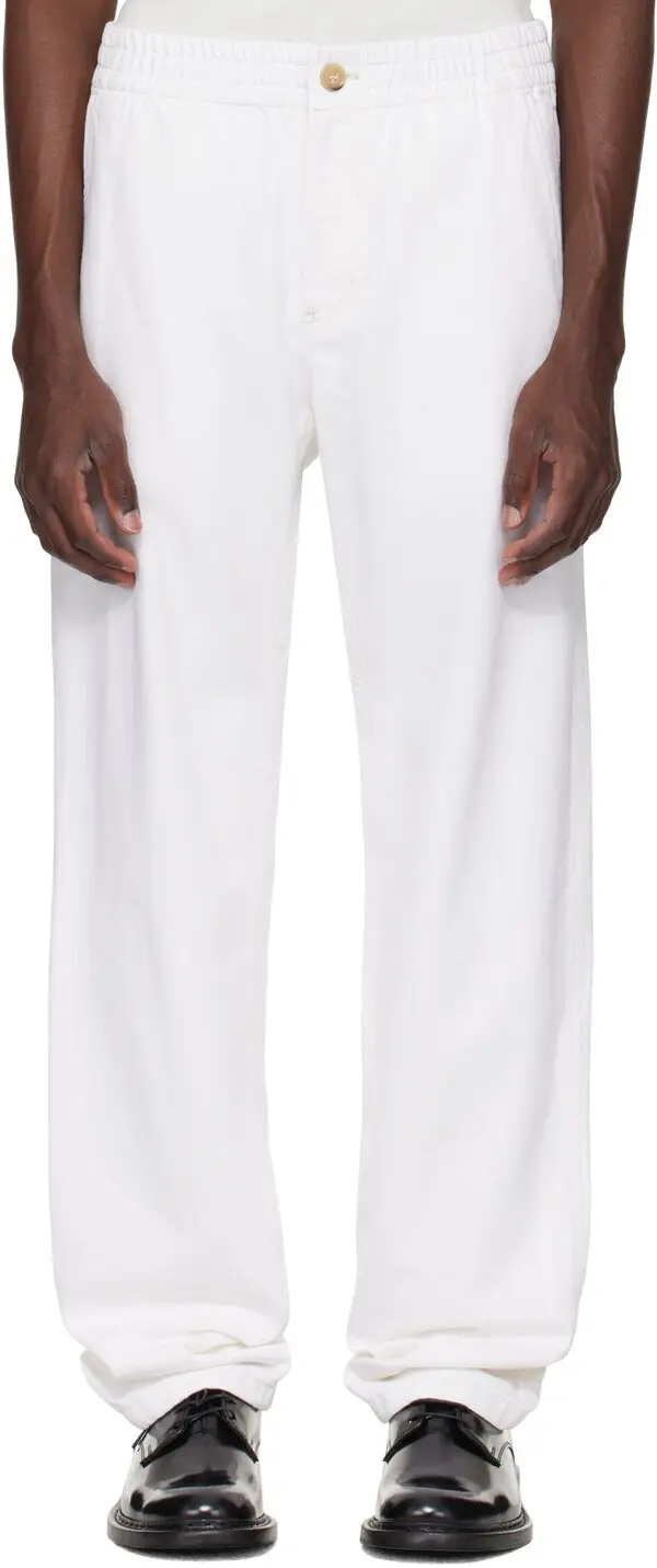 A.p.c. Elastic Waist Casual Pants - White