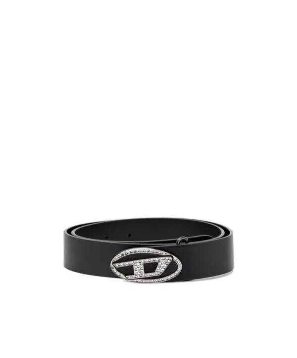DIESEL® Embellished Logo Belt - Black