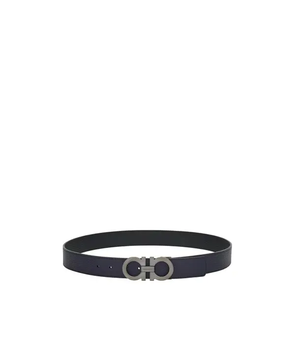 FERRAGAMO Reversible Gancini Belt - Black