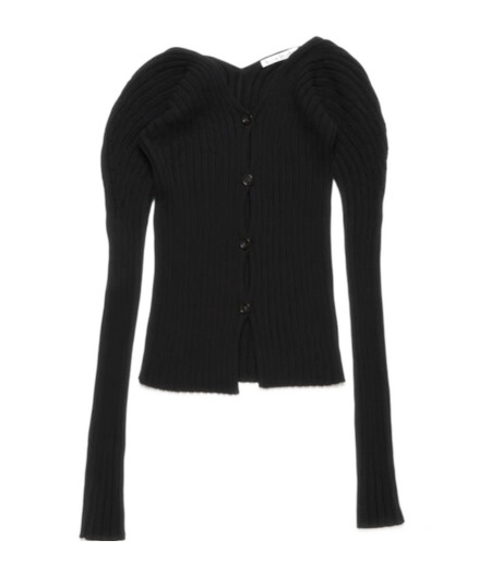 Acne Studios Cotton Cardigan With V-neck And Ribbed Knit - Black