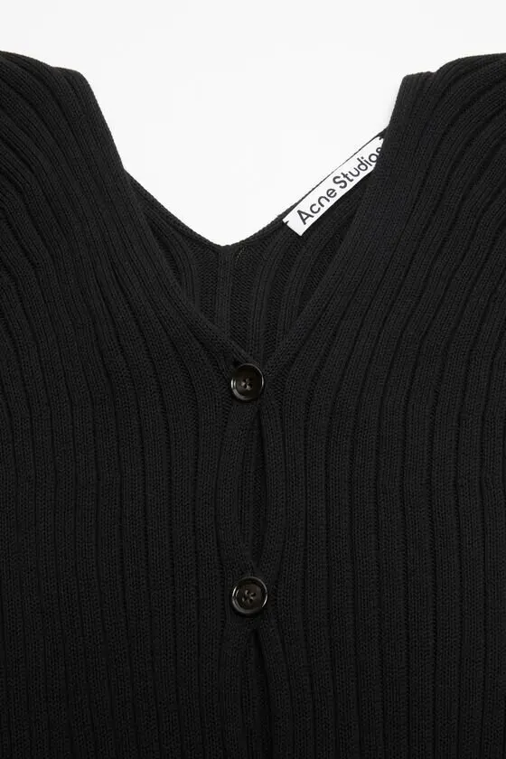 Acne Studios Cotton Cardigan With V-neck And Ribbed Knit