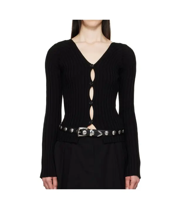Acne Studios Cotton Cardigan With V-neck And Ribbed Knit