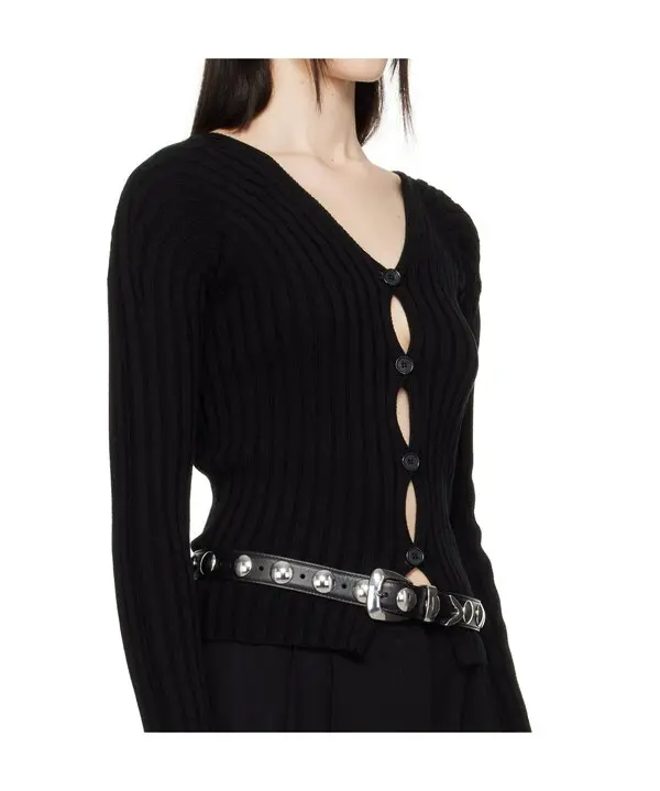 Acne Studios Cotton Cardigan With V-neck And Ribbed Knit