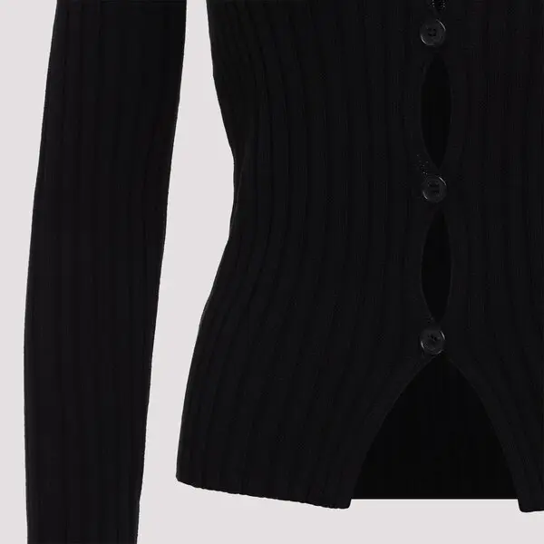 Acne Studios Cotton Cardigan With V-neck And Ribbed Knit