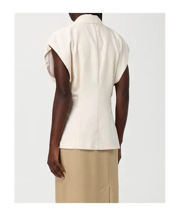 Pinko Single-breasted Sleeveless Blazer - White
