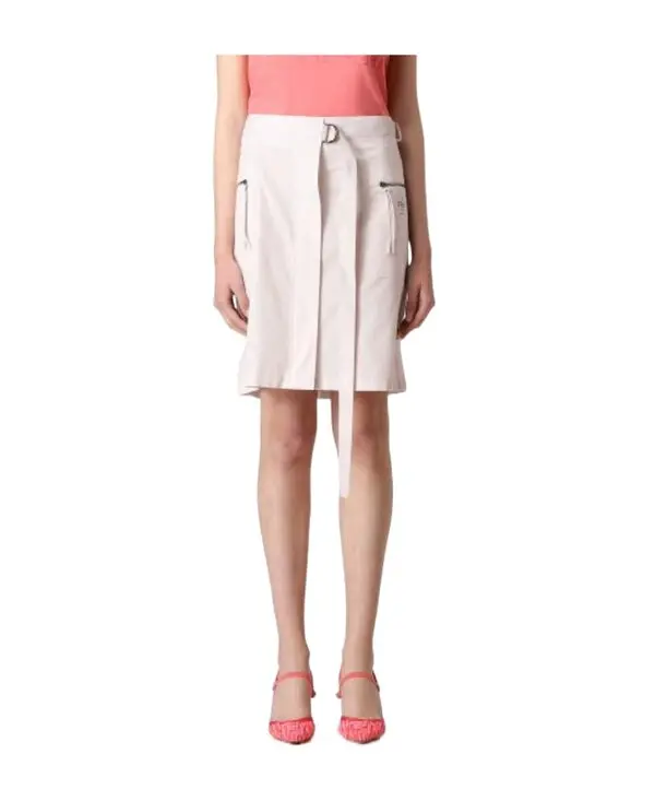 Fendi Logo Printed Belted Skirt - Nude