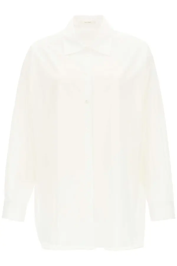 THE ROW Luka Curved Hem Shirt - Optical White