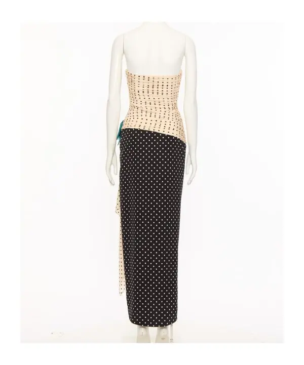 Valentino Garavani Crepe De Chine Dress With Colorblock And Bow Detailing