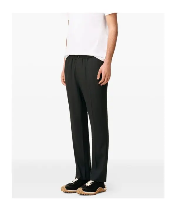 Ami Elasticated Waist Straight-leg Trousers - Anthracite