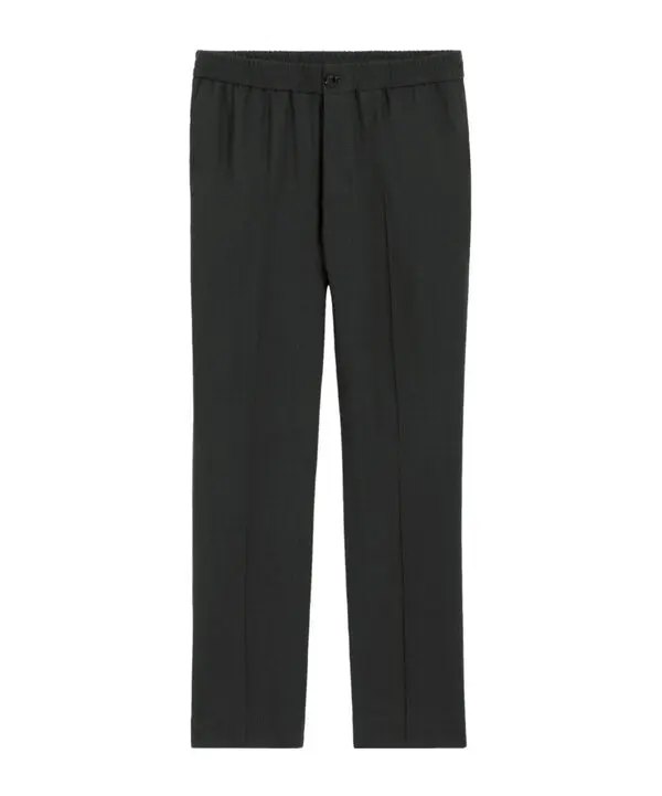 AMI Paris Elasticated Waist Straight-leg Trousers - Anthracite