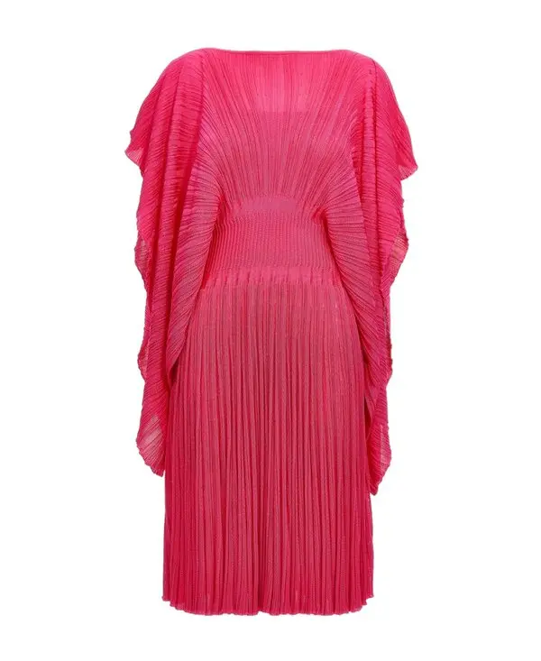 ANTONINO VALENTI Pleated Fitted Waist Dress - Red