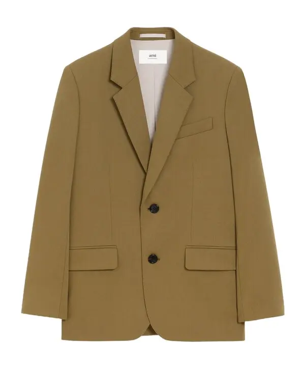 Ami Single-breasted Blazer With Notched Lapels - Bronze