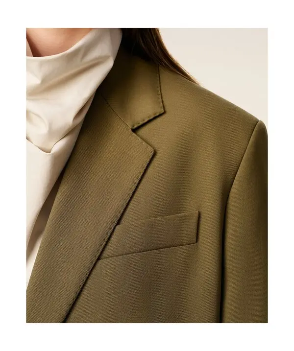 AMI Paris Single-breasted Blazer With Notched Lapels - Bronze