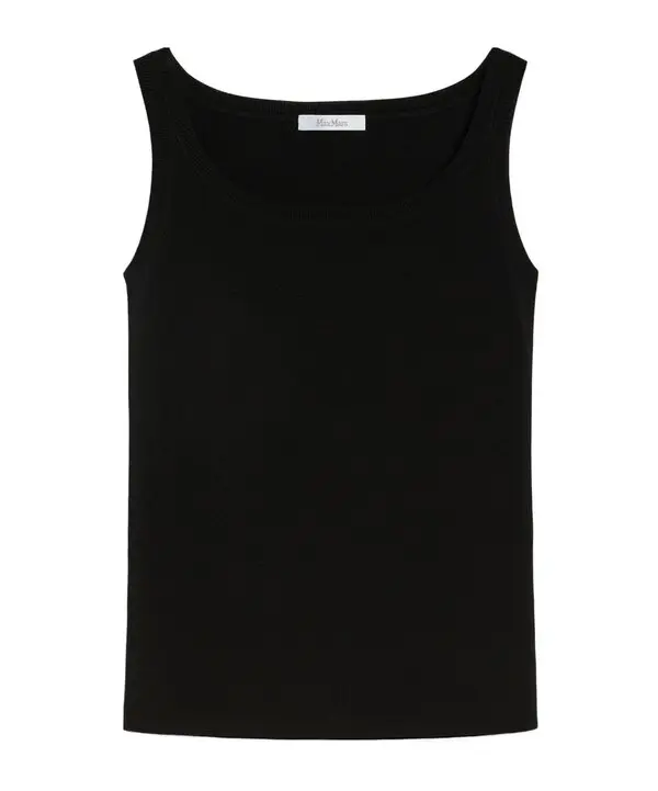 Max Mara Logo Detailed Ribbed Tank Top