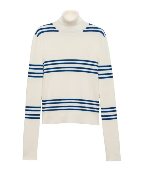 Prada Striped Turtleneck Jumper - Natural/cyan