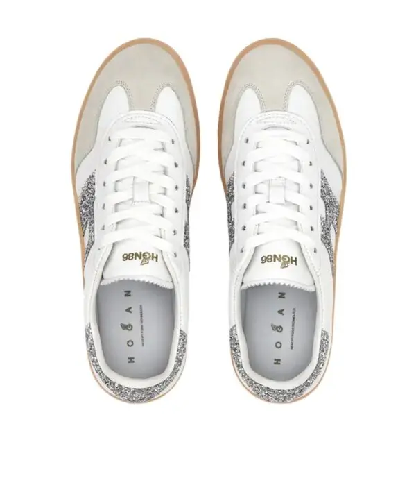 Hogan Logo Embellished Cool Sneakers - Silver