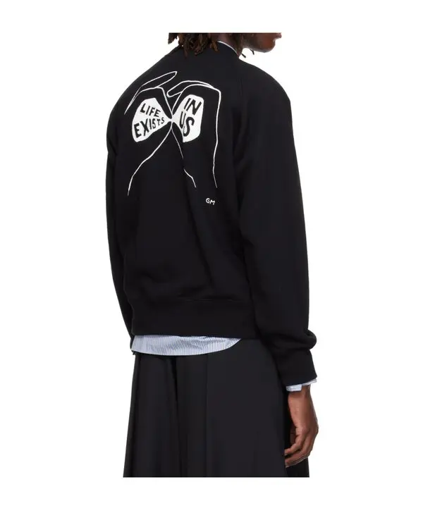 Sacai Embroidered Terry Cloth Pullover Sweatshirt