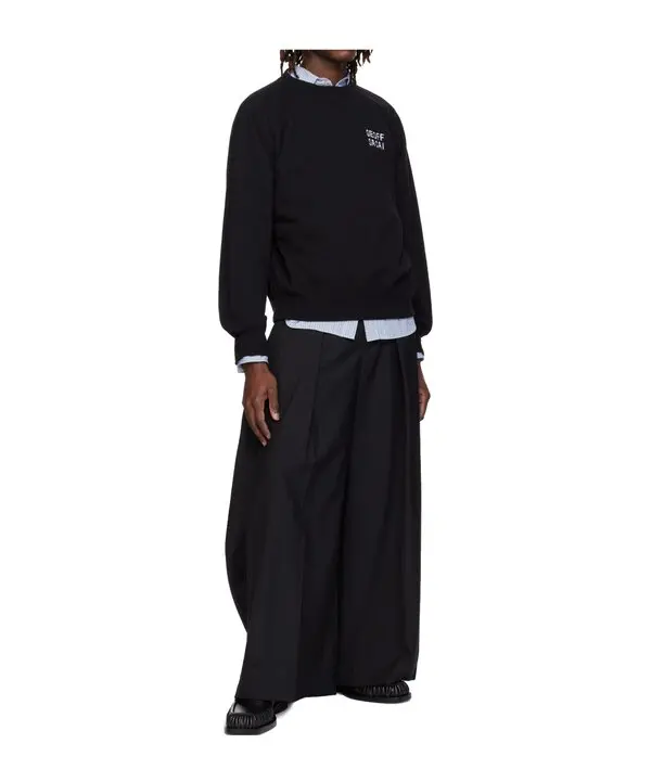 Sacai Embroidered Terry Cloth Pullover Sweatshirt