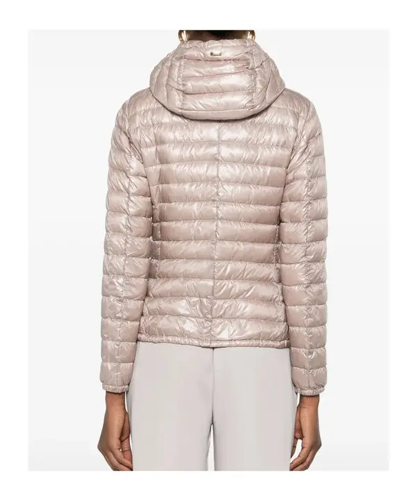 Herno Quilted Hooded Down Jacket - Nude