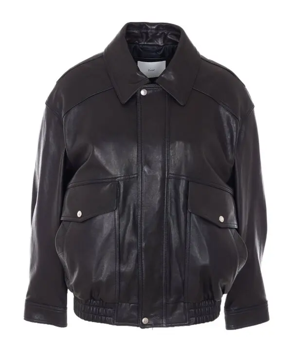 DUNST Zip-front Vegan Leather Jacket - Black