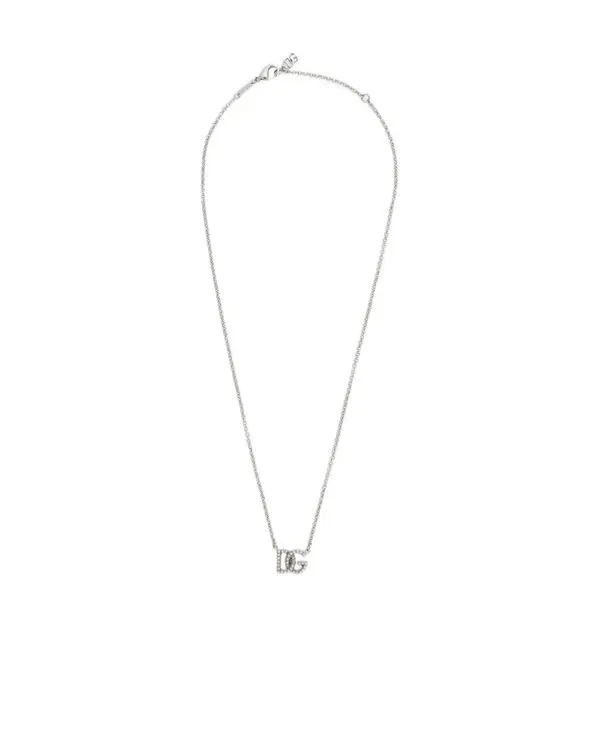 Dolce & Gabbana Dg Logo Embellished Necklace - White