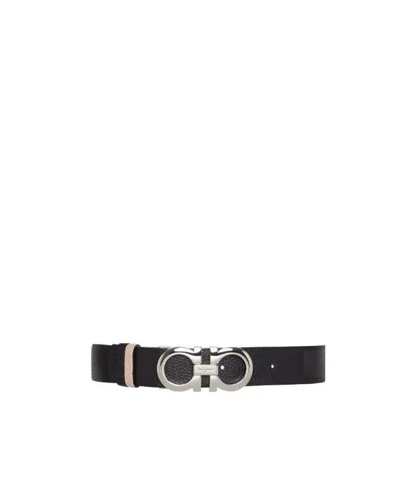 FERRAGAMO Gancini Reversible Buckle Belt - Black