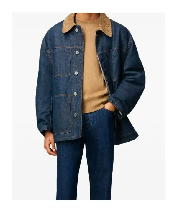 Ami Padded Denim Worker Jacket - Indigo