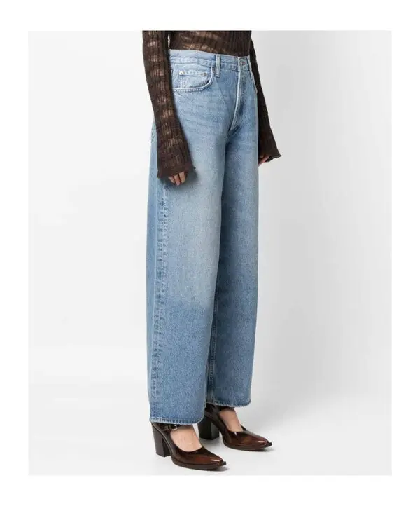 AGOLDE High Waisted Straight Leg Jeans - Blue