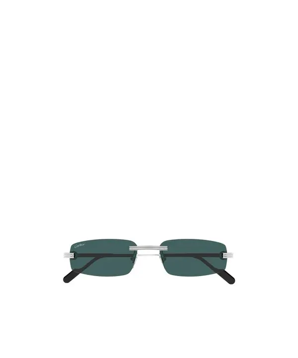 Cartier Rectangular Rimless Sunglasses - Green