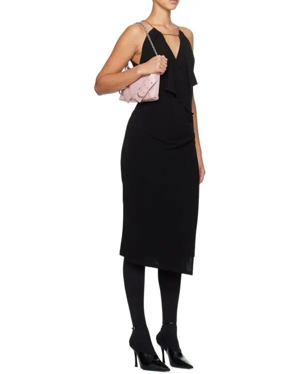 Givenchy Ruffled Halterneck Dress With Deep V Neckline